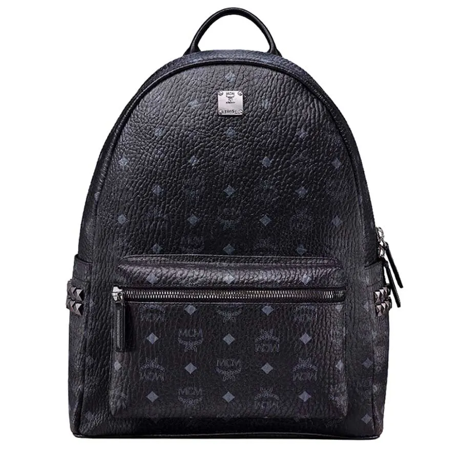 Balo MCM Stark Side Studs Backpack In Visetos Màu Đen | Vua Hàng Hiệu
