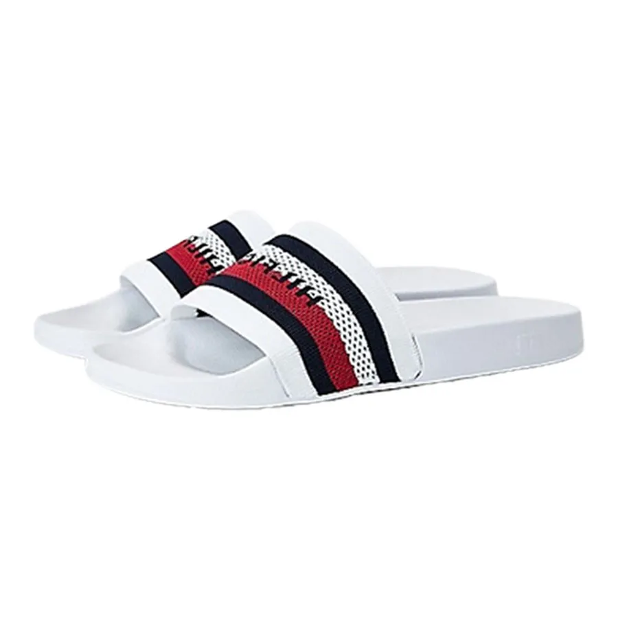 Dép Tommy Hilfiger Recycled Knit Stripe Pool Slide FM03642 100 Phối Màu ...