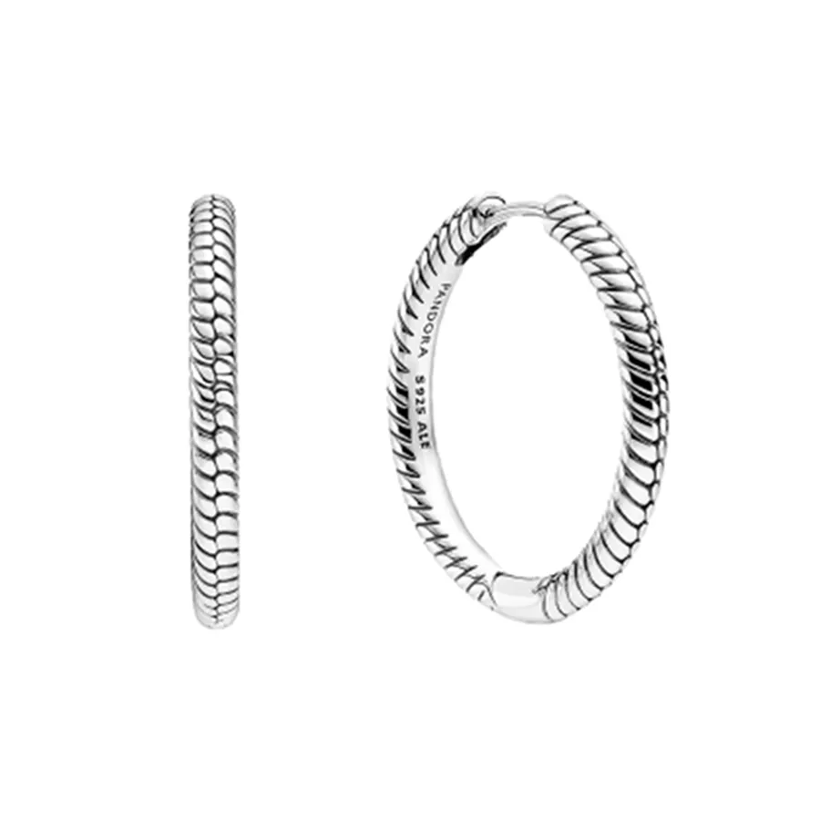 Khuyên Tai Pandora Moments Charm Hoop Earrings 299532C00 Màu Bạc | Vua ...