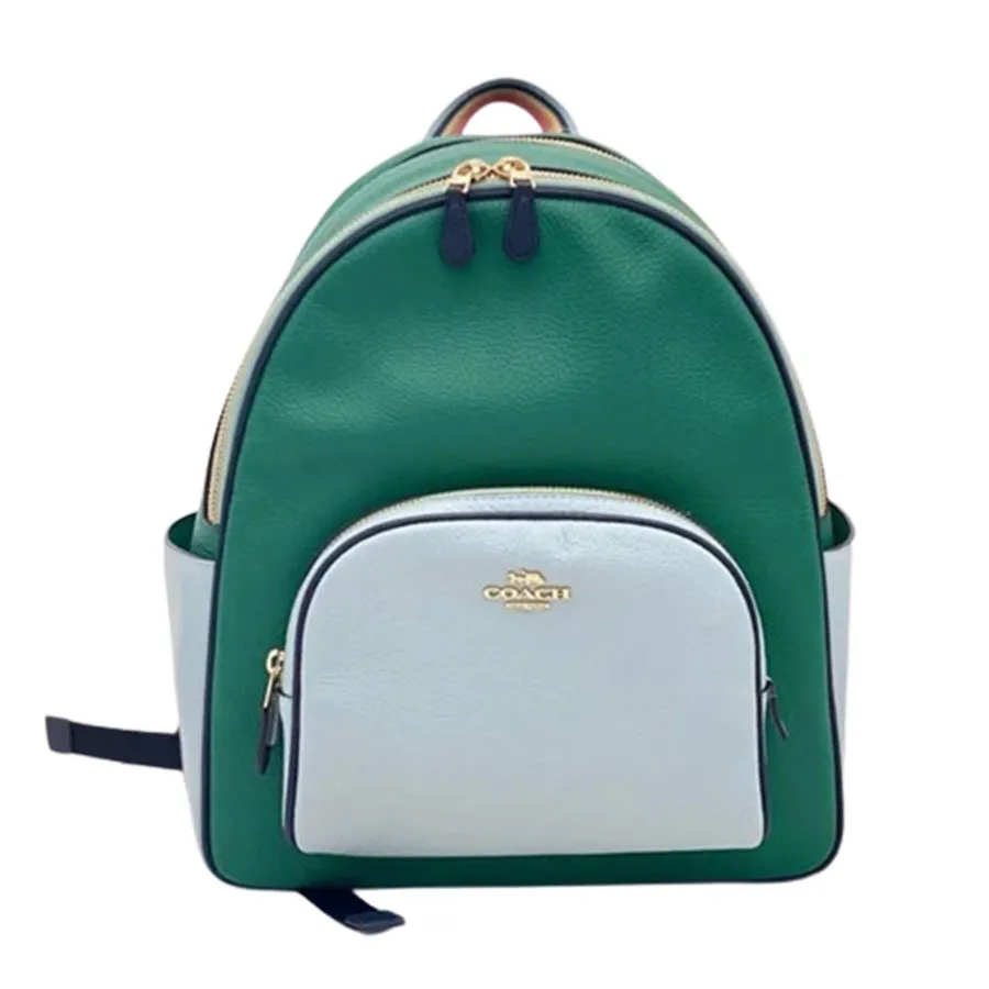 Balo Coach Court Backpack In Colorblock Màu Xanh Phối Trắng | Vua Hàng Hiệu