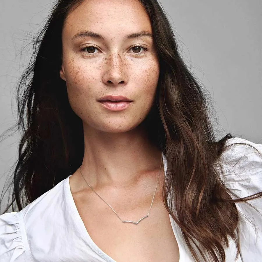 Mua Dây Chuyền Pandora Sparkling Wishbone Necklace 397802CZ-45 Màu Bạc ...