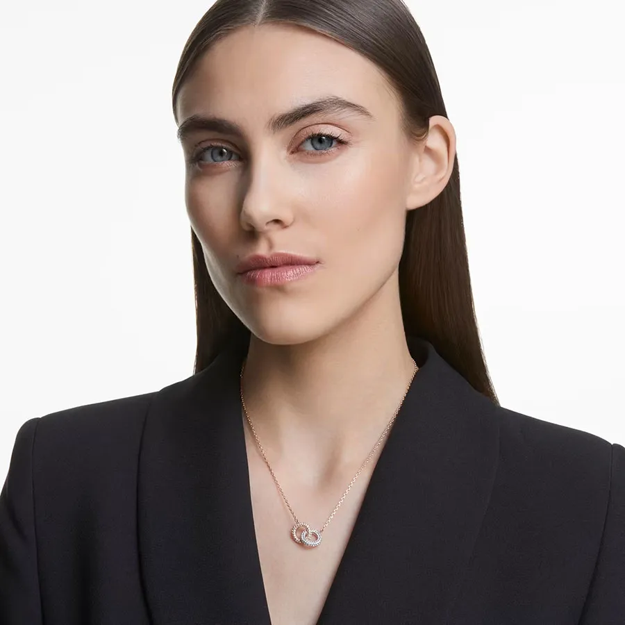 Mua Dây Chuyền Swarovski Stone Necklace Circle, White, Rose Gold-Tone ...