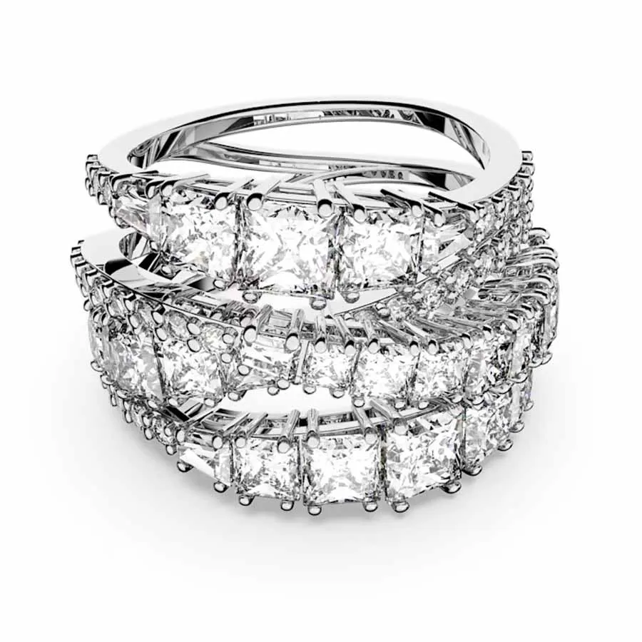 Nhẫn Swarovski Twist Wrap Ring White, Rhodium Plated 5584650 Màu Bạc ...