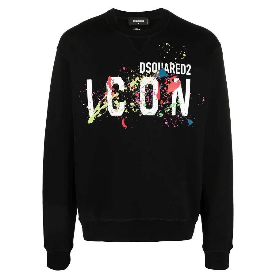 Áo Nỉ Dsquared2 Icon Splatter Sweatshirt S79GU0073 S25516 900 Màu Đen ...