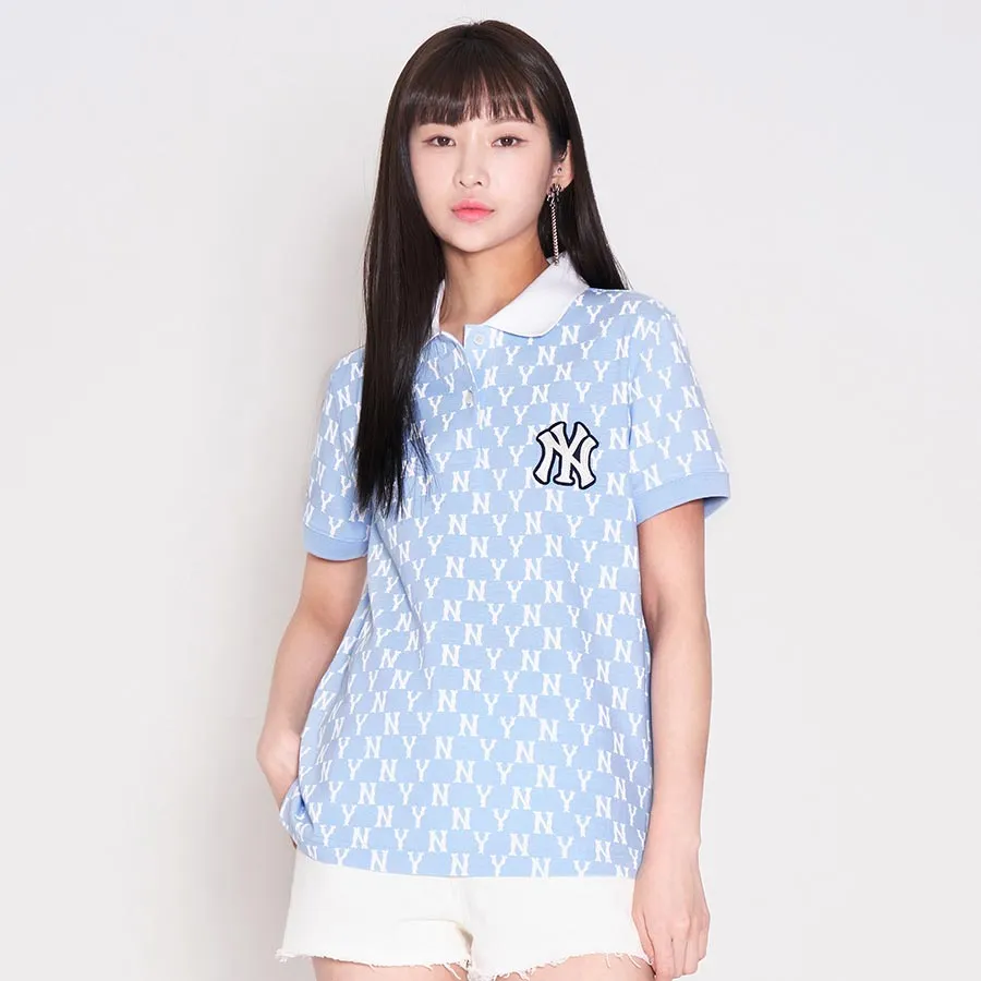 Mua Áo Polo MLB Monogram New York Yankees 3FPQM5023-50BLL Màu Xanh Blue ...