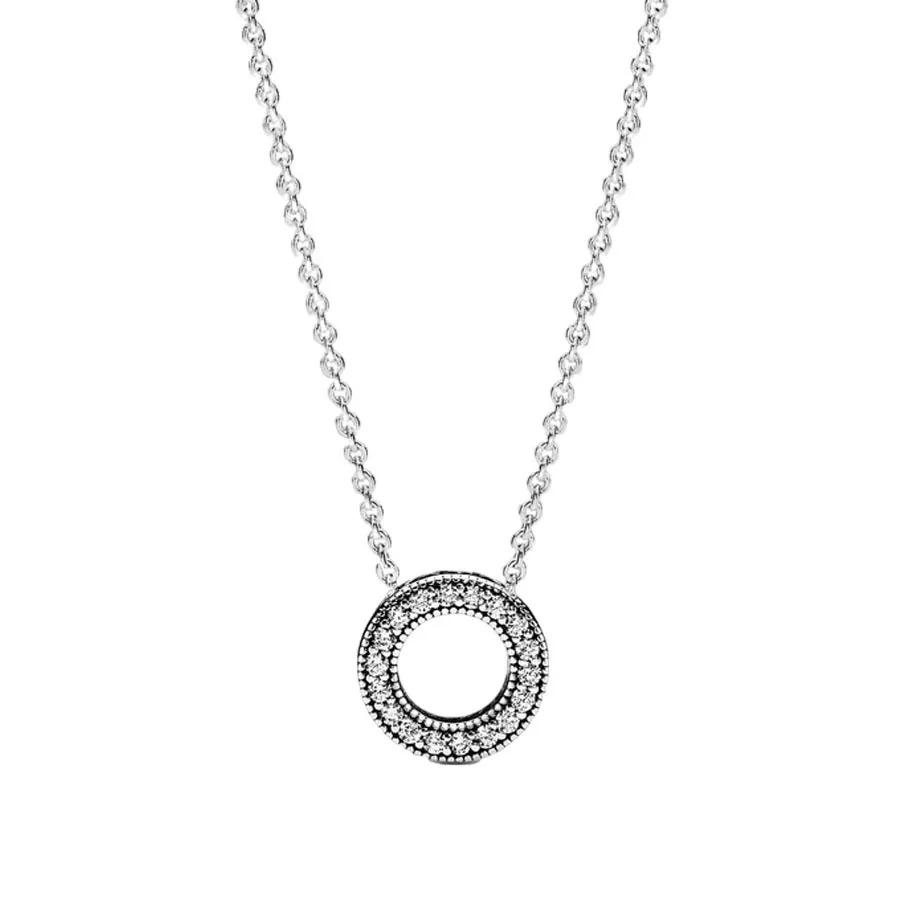 Dây Chuyền Pandora Logo Pave Circle Collier Necklace 397436CZ Màu Bạc ...
