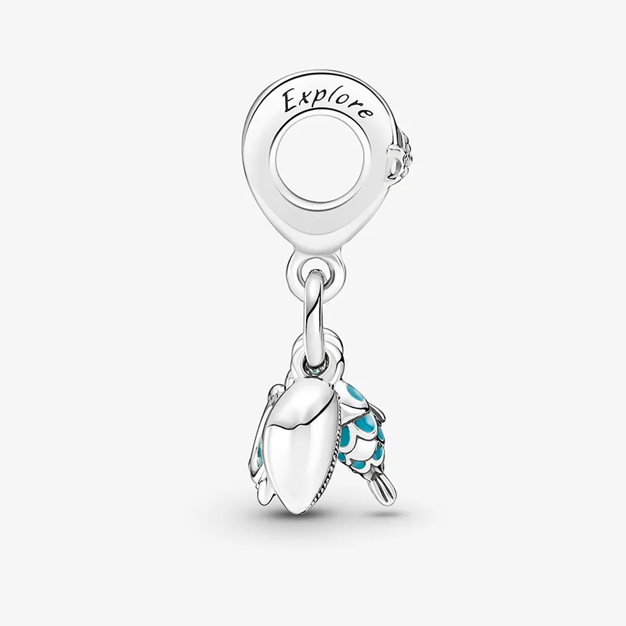 Mua Hạt Vòng Charm Pandora Fish, Sea Turtle & Conch Triple Dangle 791697C01 Màu Bạc Phối Xanh ...