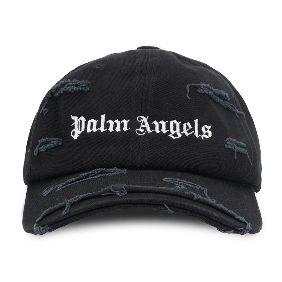 Mũ Palm Angels Ripped Logo Cap PMLB085F22FA B001 1001 Màu Đen | Vua ...