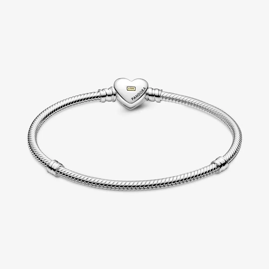 Mua Vòng Đeo Tay Pandora Domed Golden Heart Clasp Snake Chain Bracelet ...