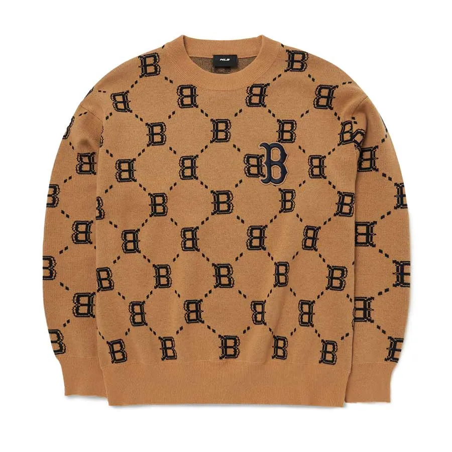 Áo Nỉ Sweater MLB Diamond Monogram Sweater Pullover Boston Red Sox ...