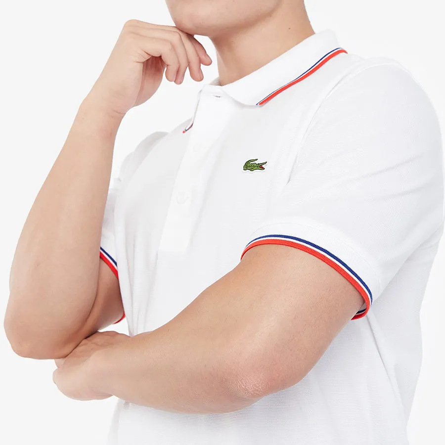 Mua Áo Polo Lacoste Men's Ribbed White/Corrida-Cosmic YH7900 00 SM8 Màu Trắng Size M - Lacoste ...