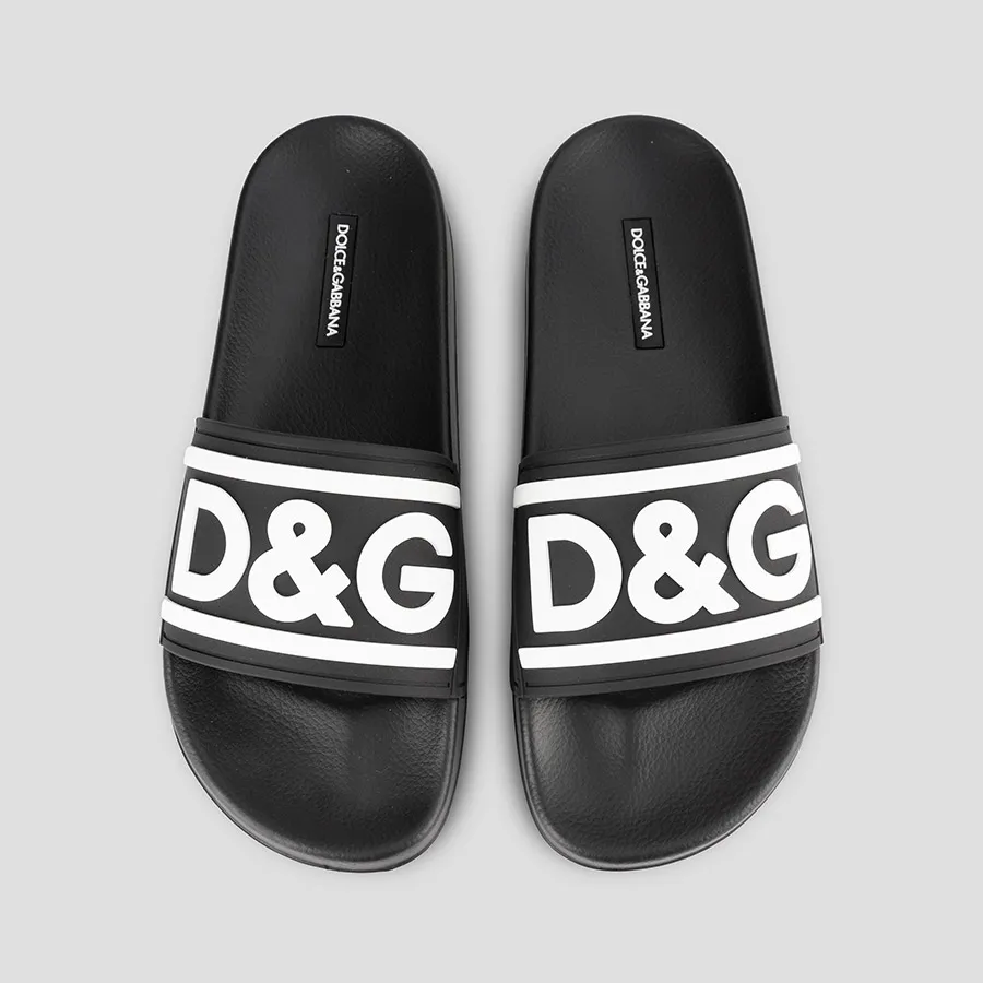 Mua Dép Dolce & Gabbana D&G Slides With Logo CW2072 AQ858 89690 Màu Đen ...