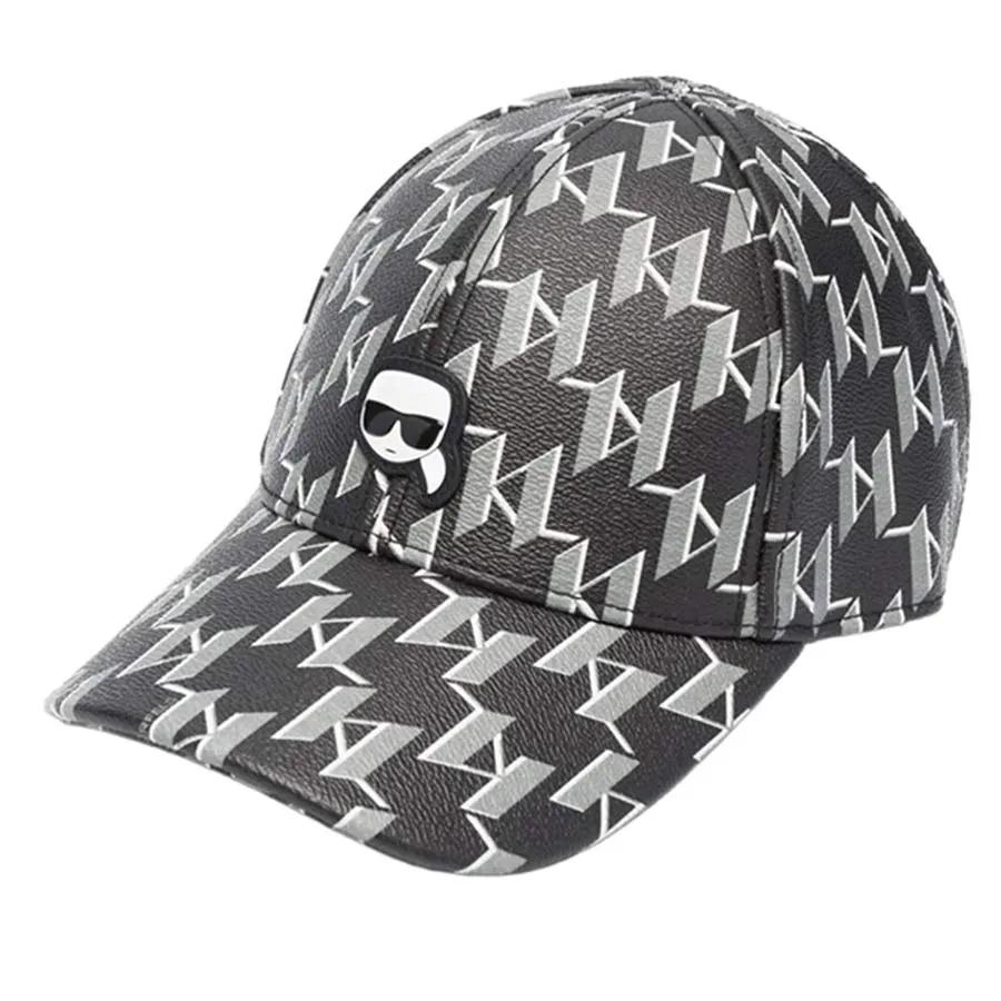 Mũ Karl Lagerfeld K/Ikonik Monogram-Print Cap Màu Đen Xám | Vua Hàng Hiệu