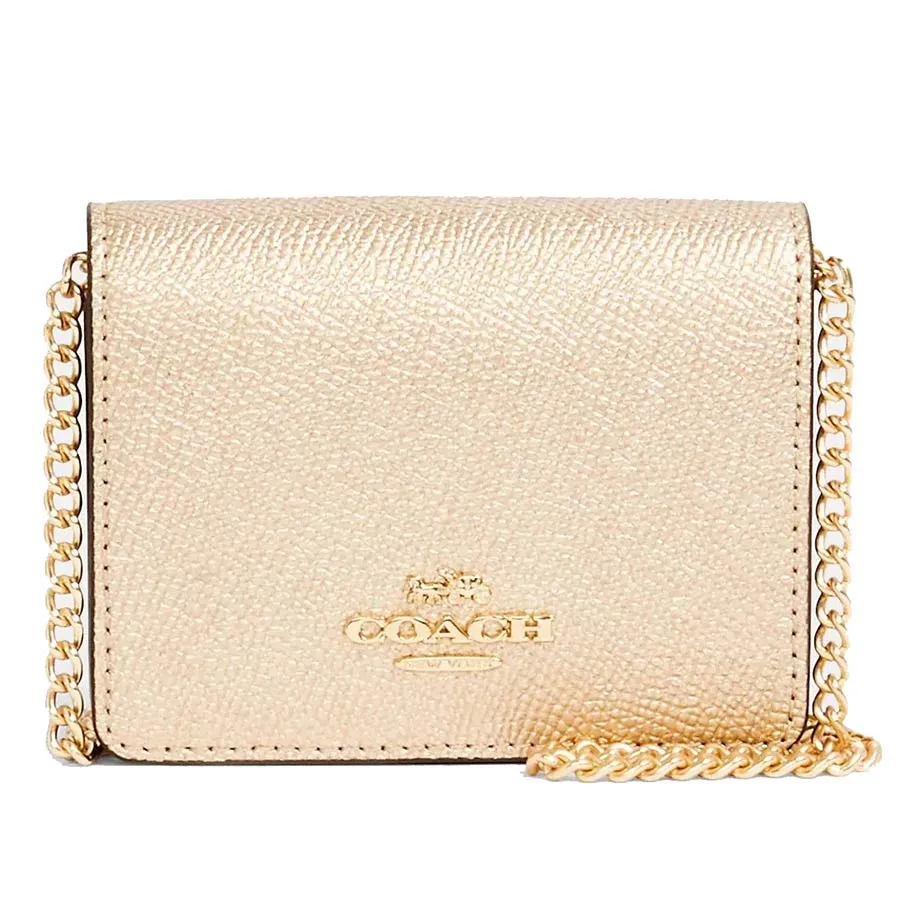 Túi Đeo Chéo Coach Crossgrain Leather Mini Wallet On Chain In Metallic ...