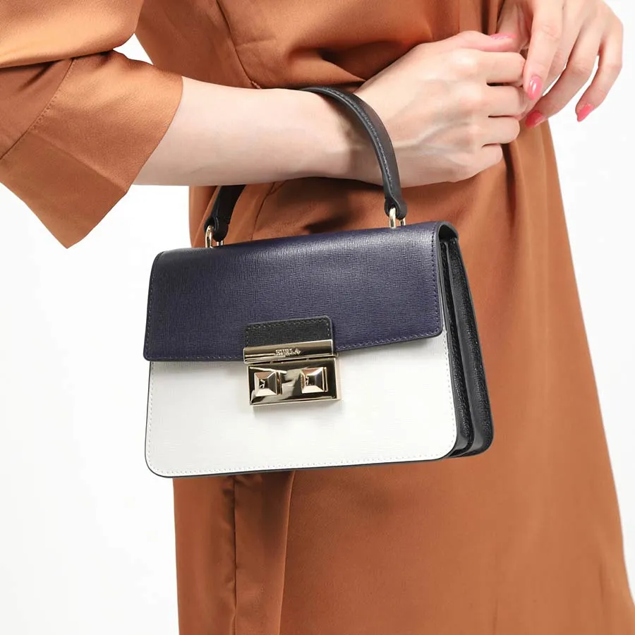 Mua Túi Xách Furla Bella Mini Top Handle Petalo Nero Ocea Màu Xanh ...