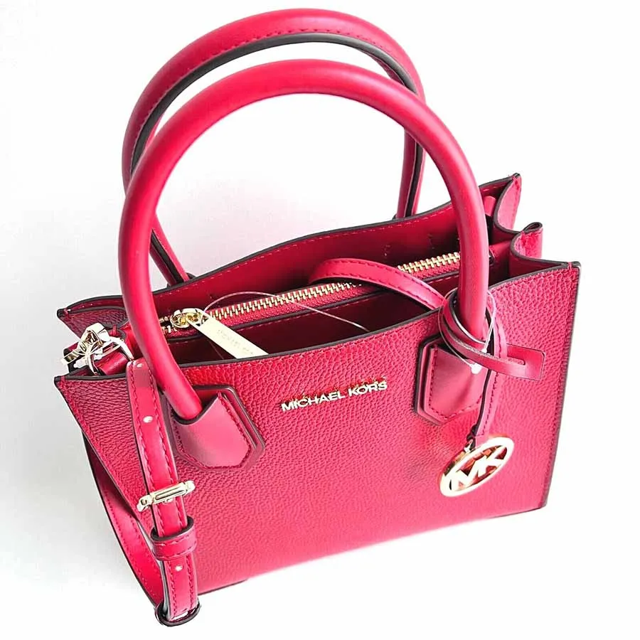 Mua Túi Xách Michael Kors MK Mercer Messenger Medium Crossbody Pebbled Leather Bag Red Flame ...