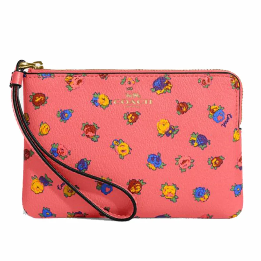 Ví Coach Corner Zip Wristlet With Mini Vintage Rose Print CA716 Màu ...