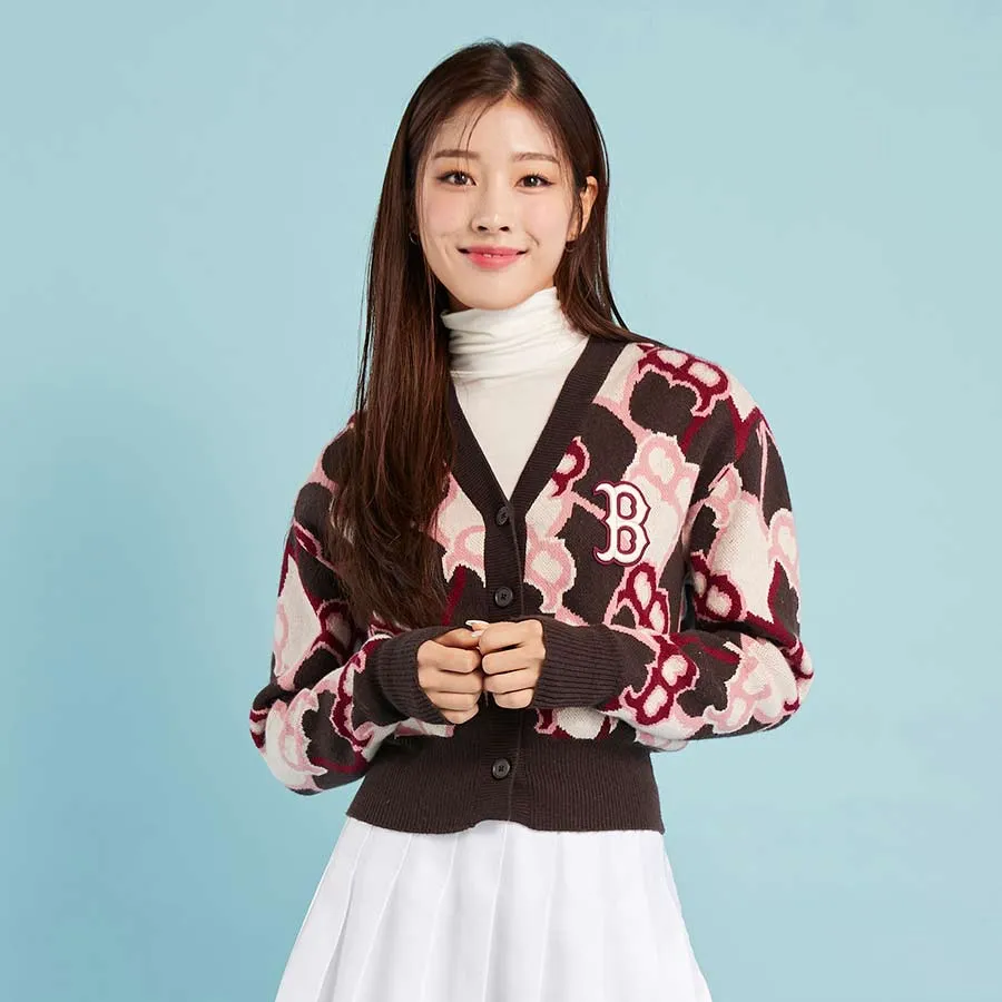 Mua Áo Cardigan MLB Argyle Monogram Crop Cardigan Boston Red Sox ...