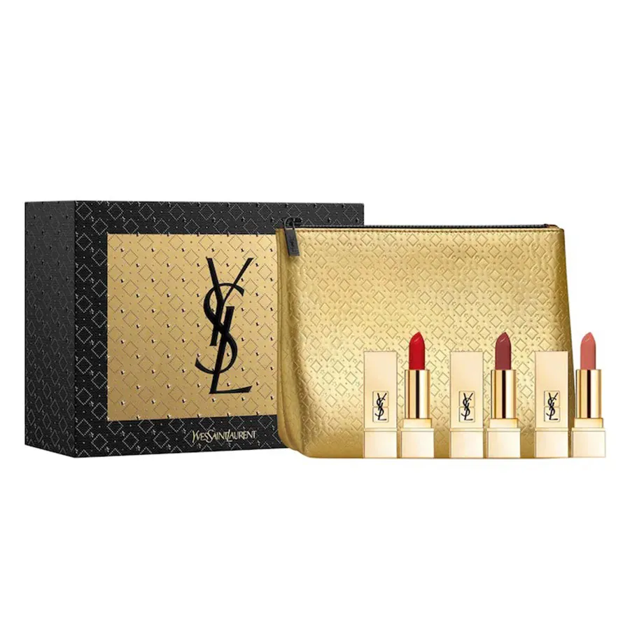 Set Son Yves Saint Laurent YSL Mini Rouge Pur Couture Satin Lipstick Trio 3 Màu | Vua Hàng Hiệu