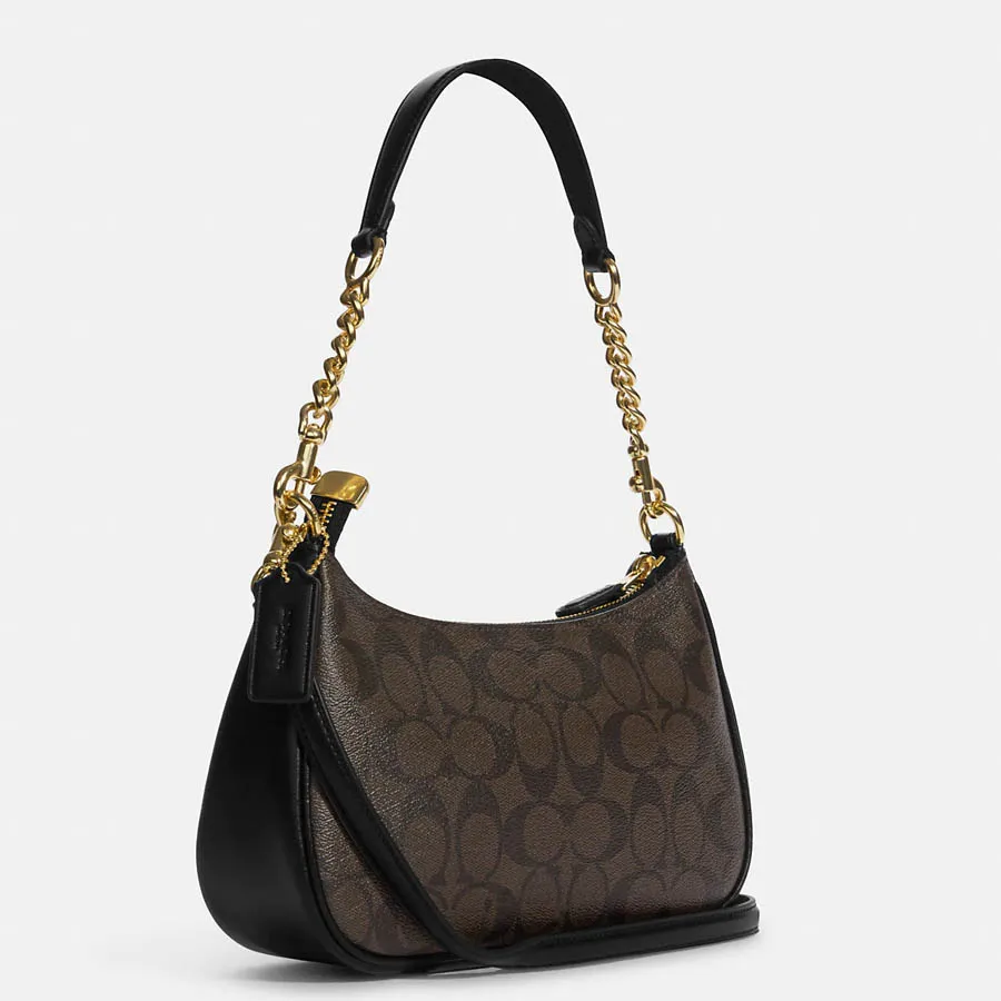 Mua Túi Xách Coach Teri Shoulder Bag In Signature Canvas Màu Nâu Đen ...