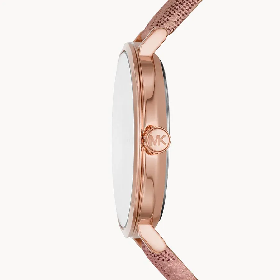 Mua Đồng Hồ Nữ Michael Kors Addyson Three-Hand Metallic Rose Gold PVC ...