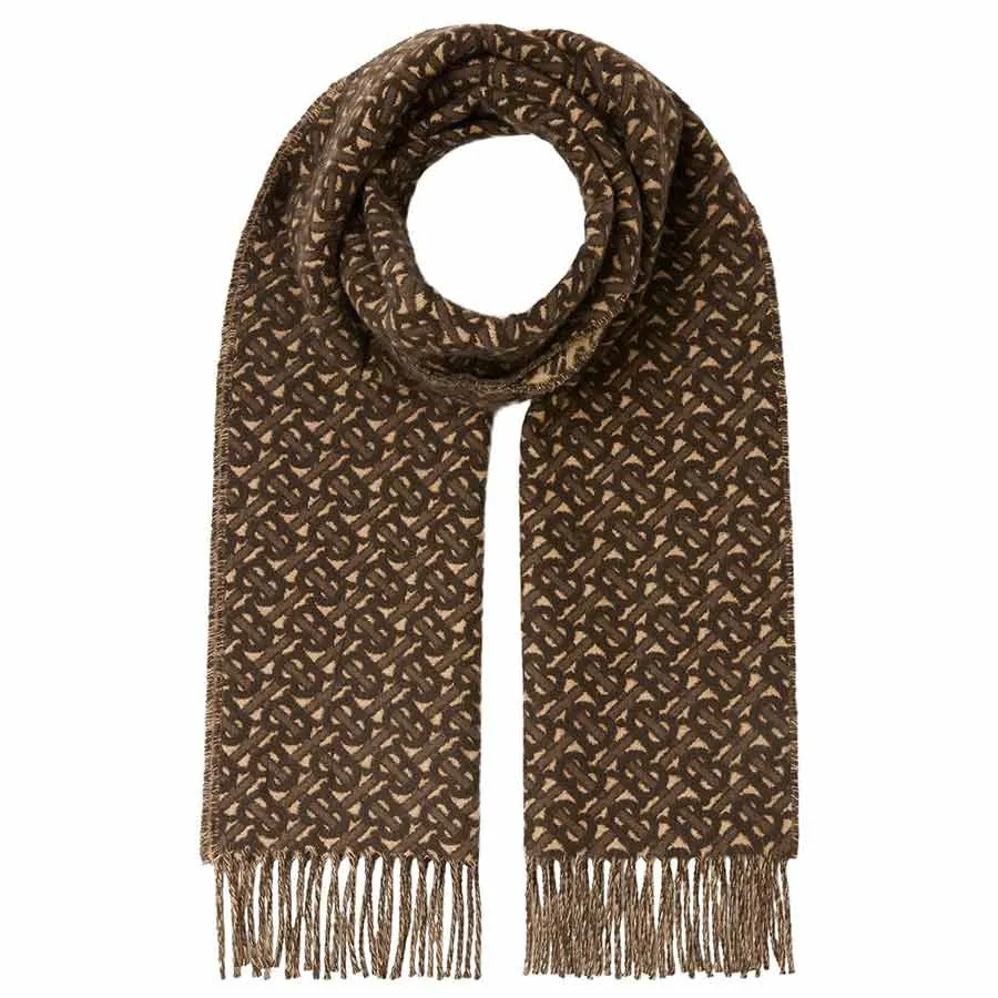 Khăn Quàng Cổ Burberry Monogram Pattern Scarf Màu Nâu | Vua Hàng Hiệu