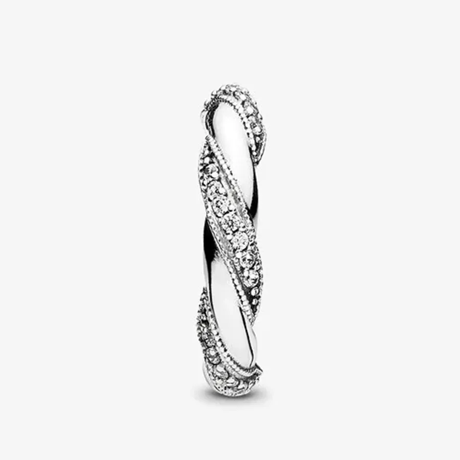 Mua Nhẫn Pandora Ribbon Of Love Stackable Ring With Clear Zirconia ...