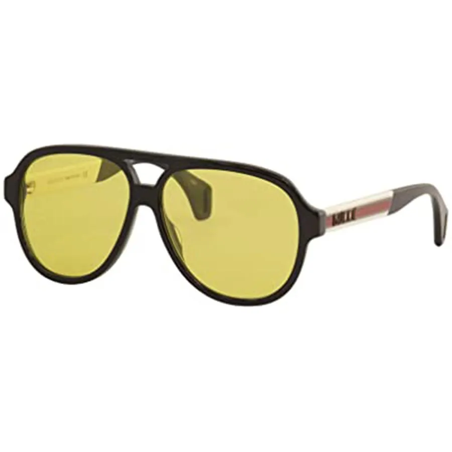 Kính Mát Gucci Yellow Round Men's Sunglasses GG0463S 001 58 | Vua Hàng Hiệu