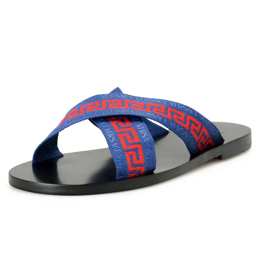 Mua Dép Versace Men's Canvas Nastro Greca Flip Flops Sandals Shoes Màu ...