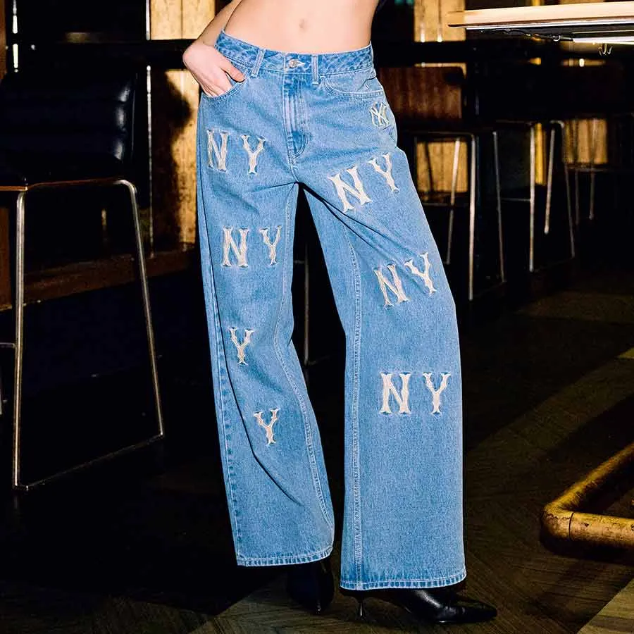 Mua Quần Jean Nữ MLB denim logo Mega New York Yankees 3FDPB0131-50INS ...