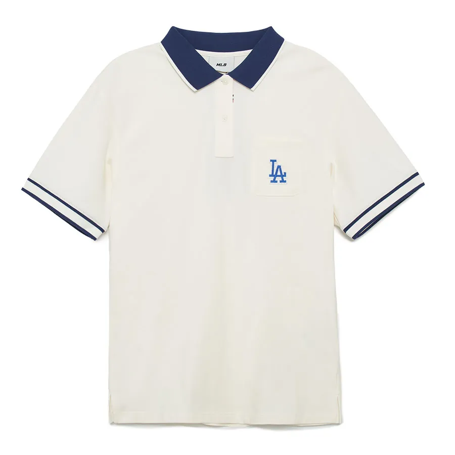 Áo Polo MLB LA Dodgers 3FPQM0433-07CRS Màu Trắng Kem Size XS | Vua Hàng ...