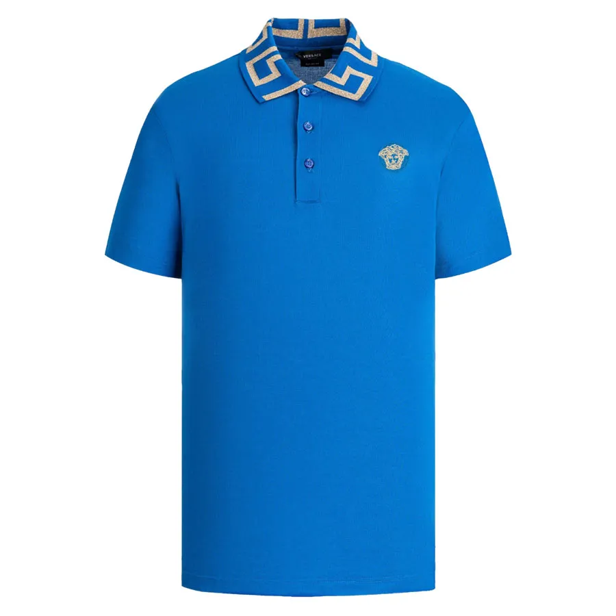 Áo Polo Versace Medusa Greek Collar A87402 1A01552 1U820 Màu Xanh Blue ...
