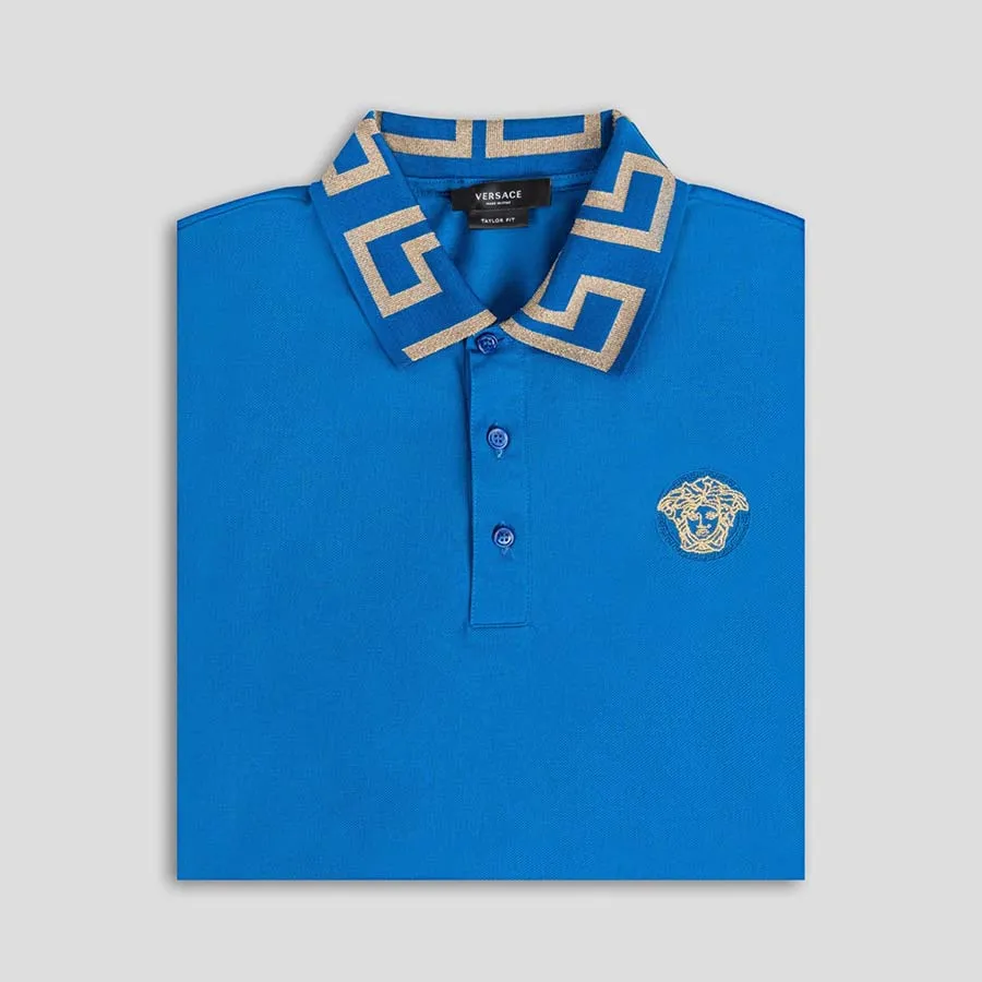 Mua Áo Polo Versace Medusa Greek Collar A87402 1A01552 1U820 Màu Xanh ...