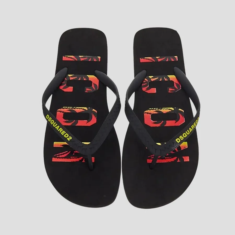 Mua Dép Xỏ Ngón Dsquared2 Black Logo ICON Sunset FFM0001 17206270 M652 ...