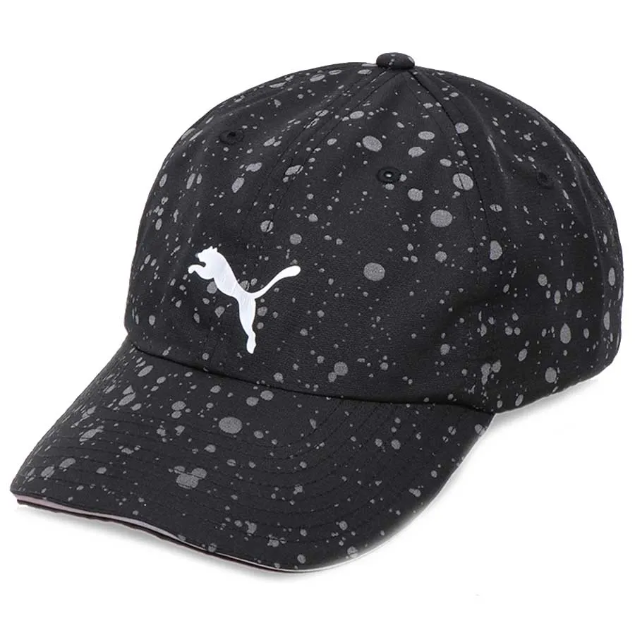 Mũ Puma Logo Họa Tiết Chấm Đốm Màu Đen Xám | Vua Hàng Hiệu