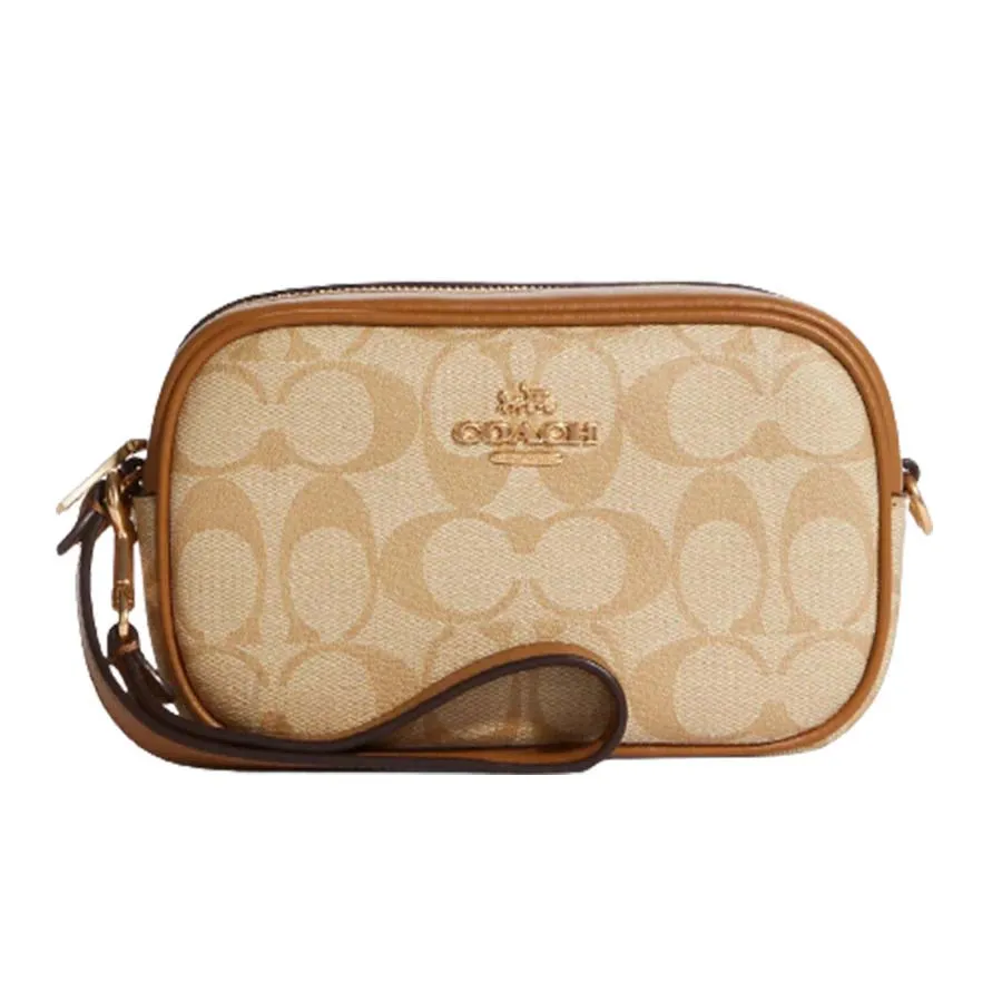 Túi Cầm Tay Coach Jamie Wristlet In Signature Canvas CA718 Màu Vàng Nâu ...