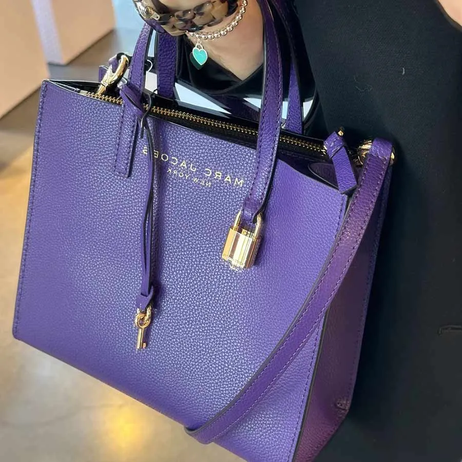 Mua Túi Tote Marc Jacobs Mini Grind Deep Purple Purse Màu Tím - Marc ...