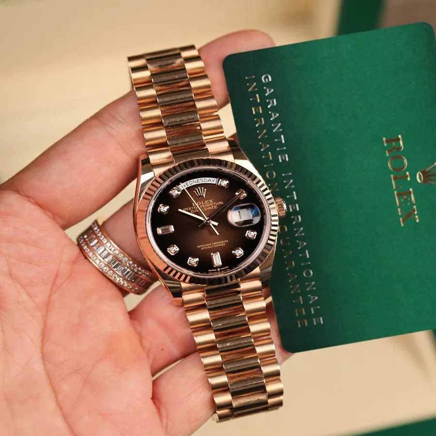 Mua Đồng Hồ Rolex Day-Date 36 128235 Màu Nâu Vàng Hồng - Rolex - Mua tại Vua Hàng Hiệu h087071