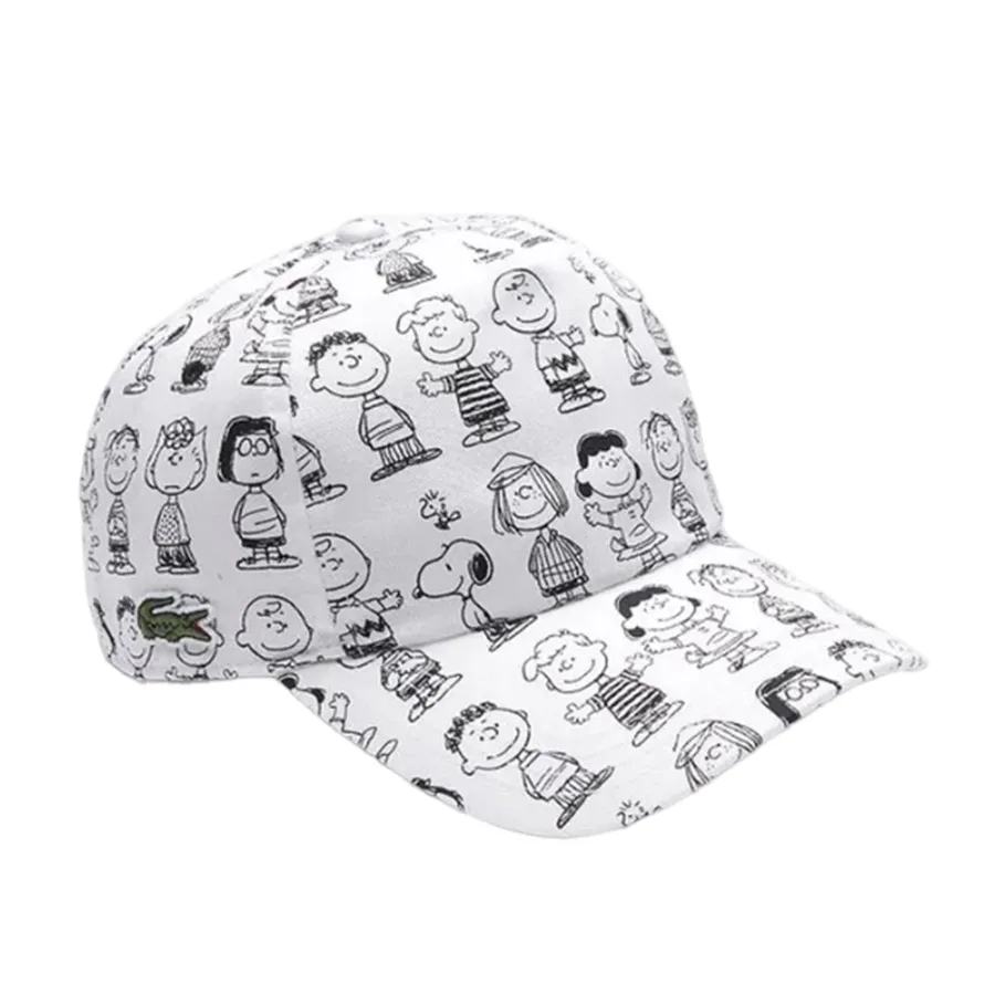 Mũ Lacoste Peanut's All Over Print Cap Màu Đen Trắng | Vua Hàng Hiệu
