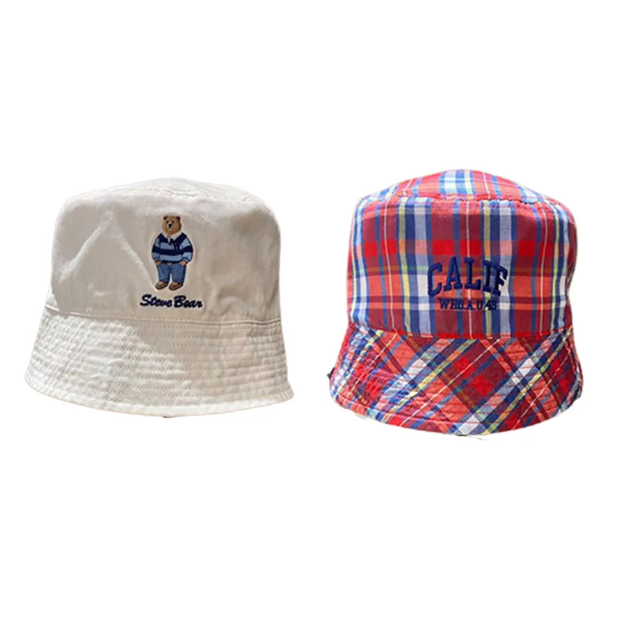 Mũ WHOAU Bucket Club Steve Hai Mặt Màu Trắng - Đỏ | Vua Hàng Hiệu