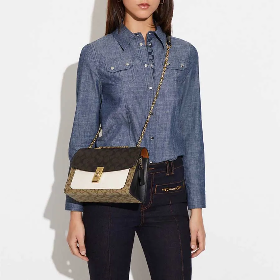 Mua Túi Xách Coach Lane Shoulder Bag In Colorblock Signature Canvas Màu ...