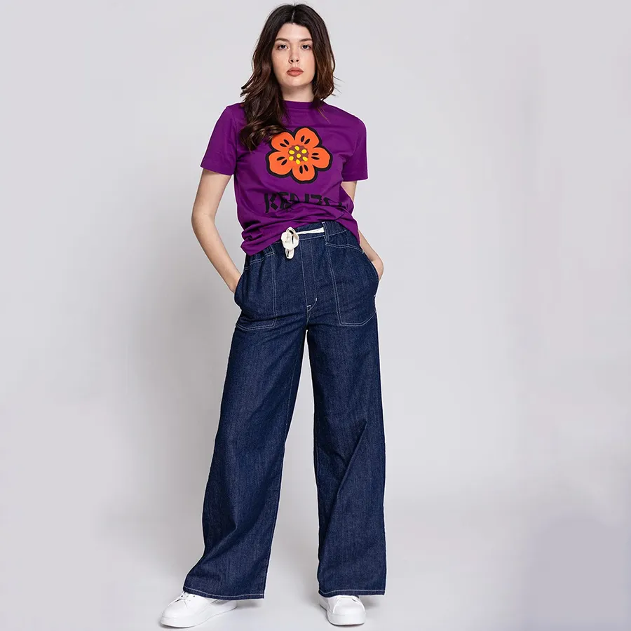 Mua Áo Phông Nữ Kenzo Purple Logo Boke Flower Printed Tshirt ...