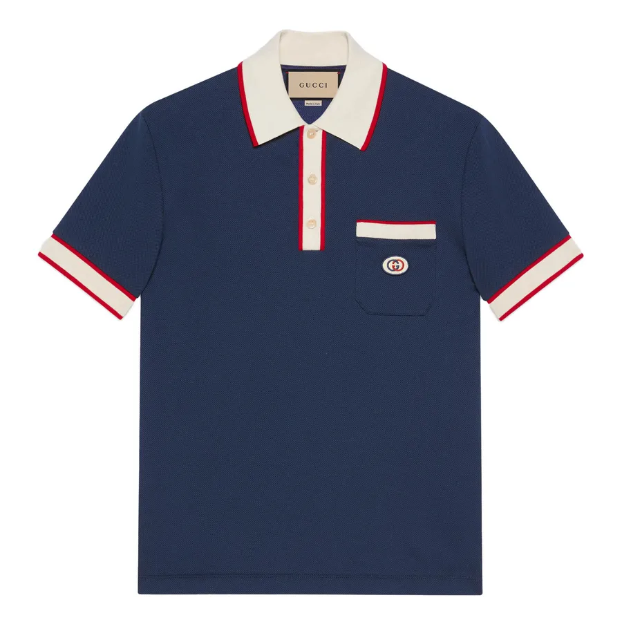 Áo Polo Gucci Cotton Piquet With Interlocking G 653380 XJDF8 4115 Màu ...