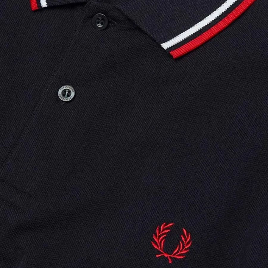 Mua Áo Polo Nam Fred Perry Twin Tipped Logo In Navy/White/Red Màu Xanh ...