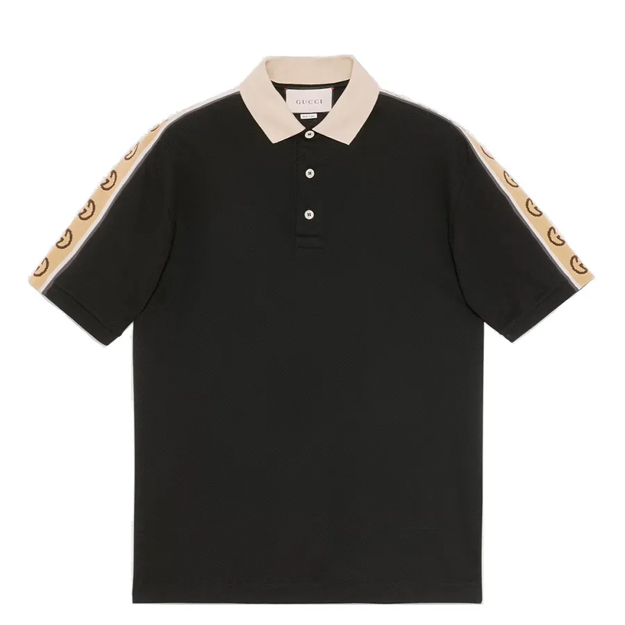Áo Polo Gucci With Interlocking G Stripe Shirt Màu Đen | Vua Hàng Hiệu