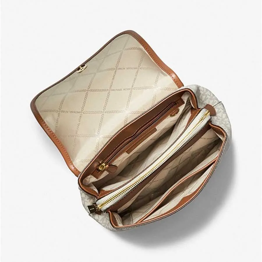 Mua Balo Nữ Michael Kors MK Harrison Medium Logo Backpack 30S3G8HB2B Màu Trắng Nâu - Michael ...