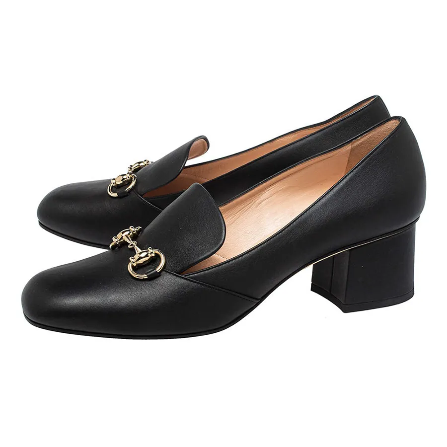 Giày Cao Gót Nữ Gucci Mid-Heel Pump With Horsebit Màu Đen Size 37 | Vua ...
