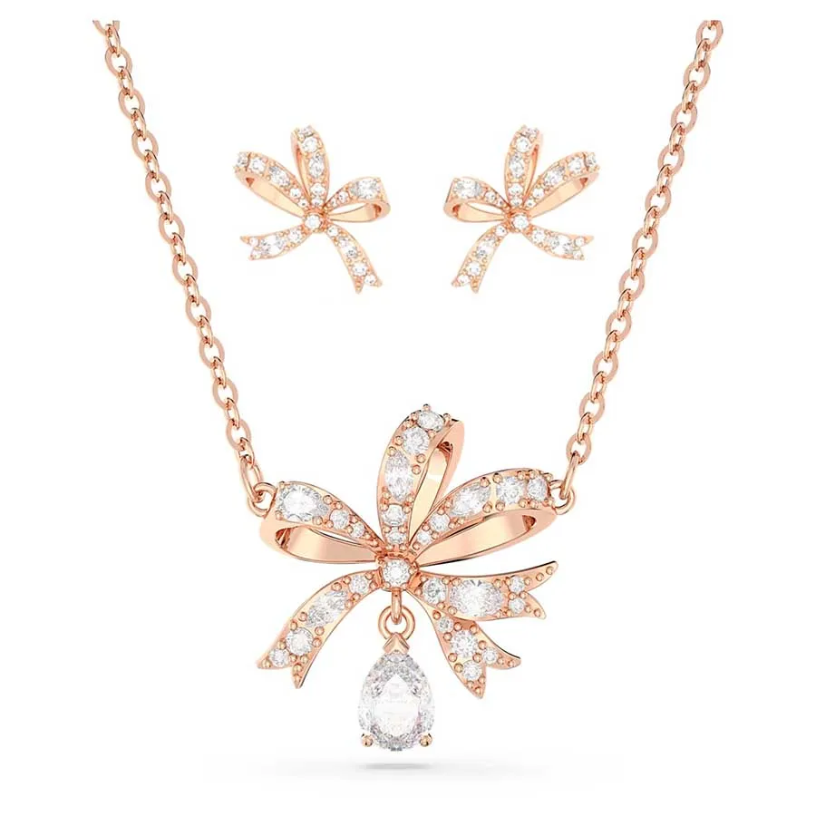 Set Dây Chuyền + Khuyên Tai Nữ Swarovski Volta Necklace Bow, Small ...