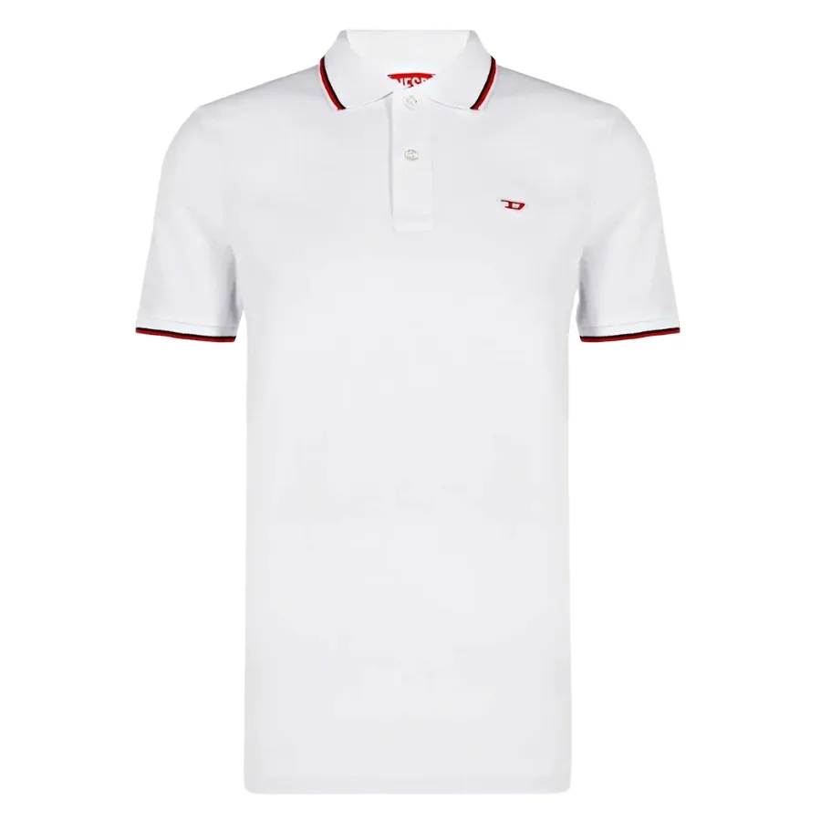 Áo Polo Nam Diesel White With Red Logo A03838 0JMAD/100 Màu Trắng | Vua ...