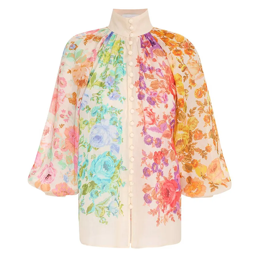 Áo Sơ Mi Nữ Zimmermann Raie Billow Shirt Multicolor Printed 7452TSS232 ...